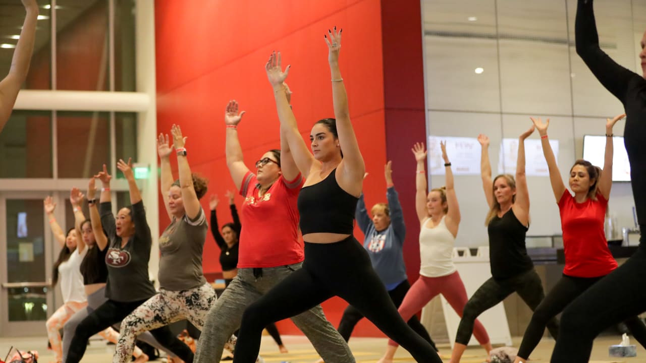 Emma Kittle Leads WON Members for a Yoga Session at Levi's® Stadium