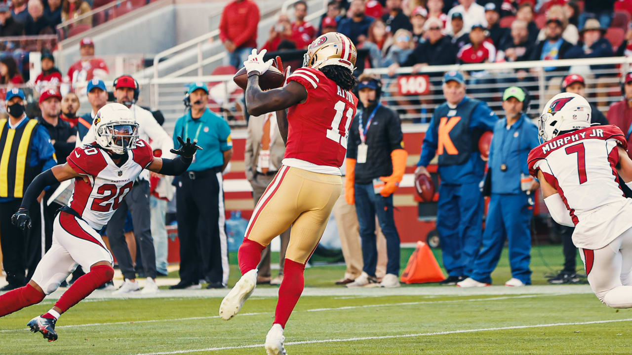 Brandon Aiyuk Absorbs Impact to Make 16-Yard Grab