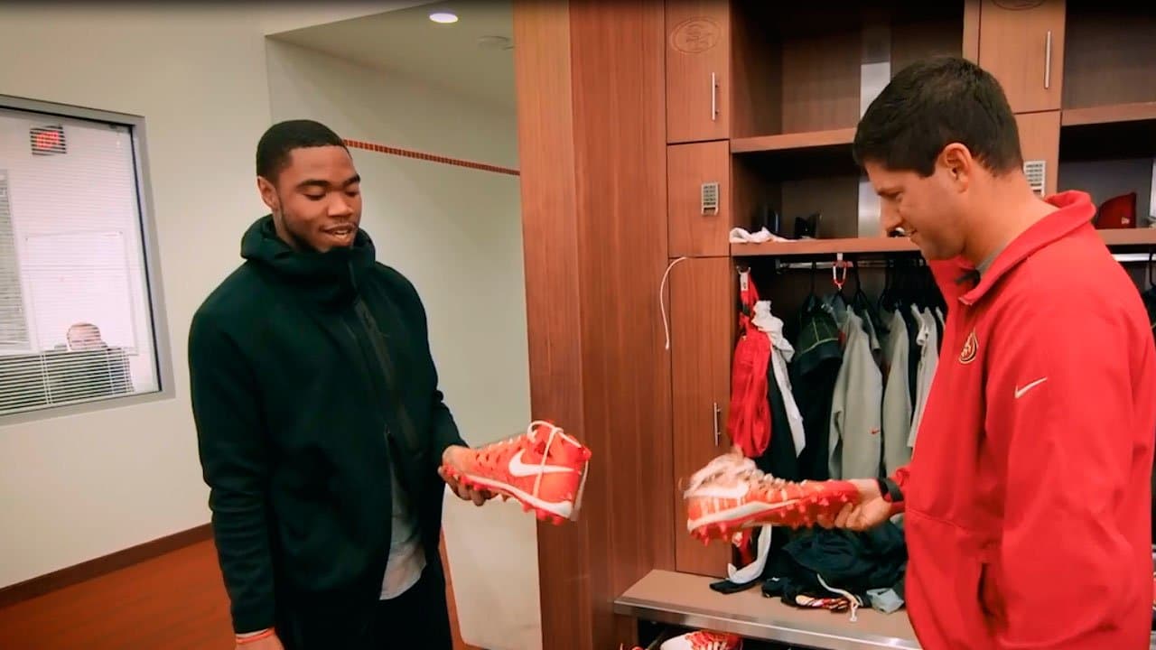 Kenneth Acker Shows off 49ers Cleat Selections