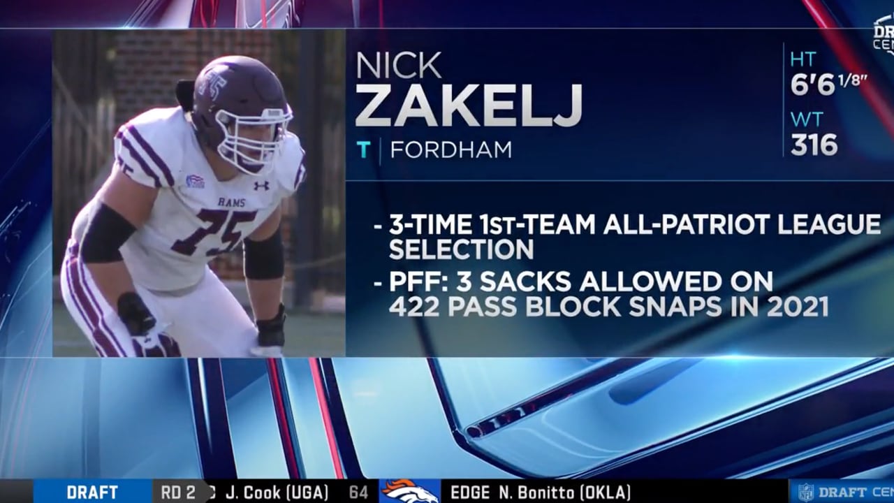 Fordham OL Nick Zakelj Selected with 187th-Overall Selection