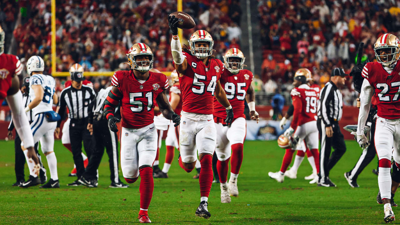 Fred Warner Recovers Jonathan Taylor Fumble's on 'Sunday Night Football'