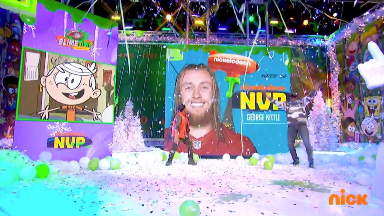 George Kittle Named Week 14 NVP on Nickelodeon's 'NFL Slimetime'