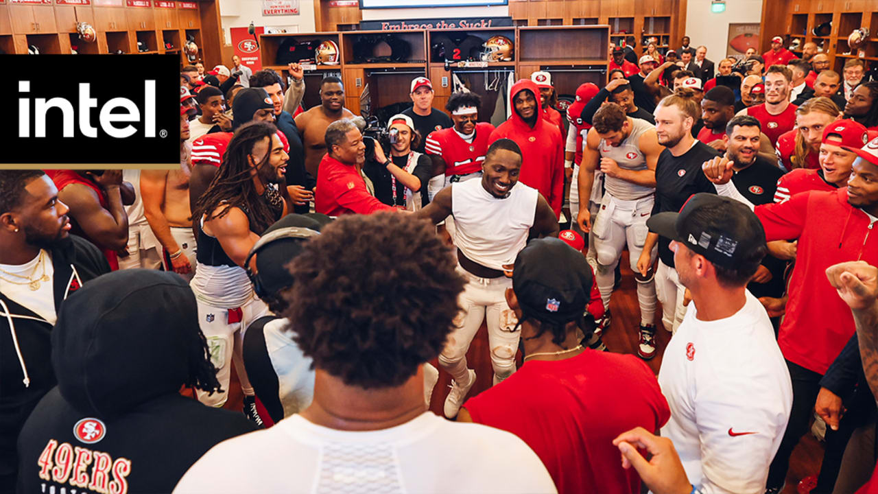 Go Inside the 49ers Locker Room Following Week 3 Win vs. Giants