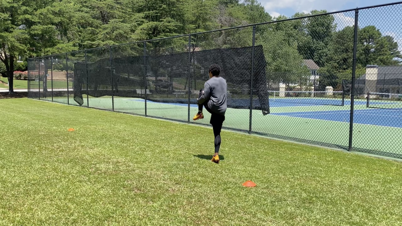 Walking Knee Hug Stretch