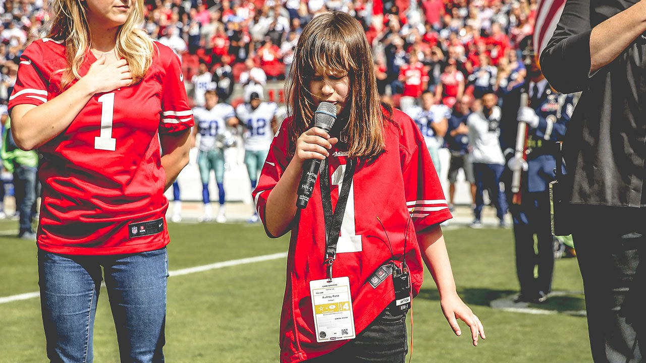 Audrey Rose Sings National Anthem at 49ers-Cowboys