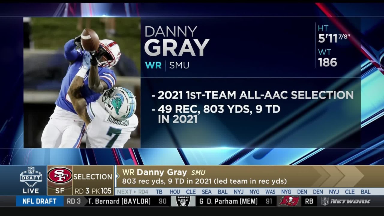 SMU WR Danny Gray Selected with 105th-Overall Selection by 49ers