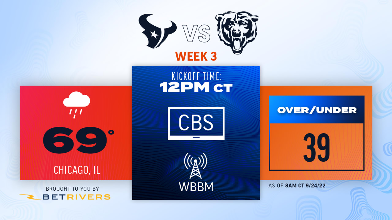 How to watch Chicago Bears vs. Houston Texans 2022 Week 3 | TV, radio, watch online, live streaming