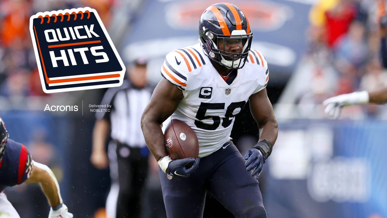 Notebook: Roquan Smith's clutch INT, Justin Fields room to improve ...