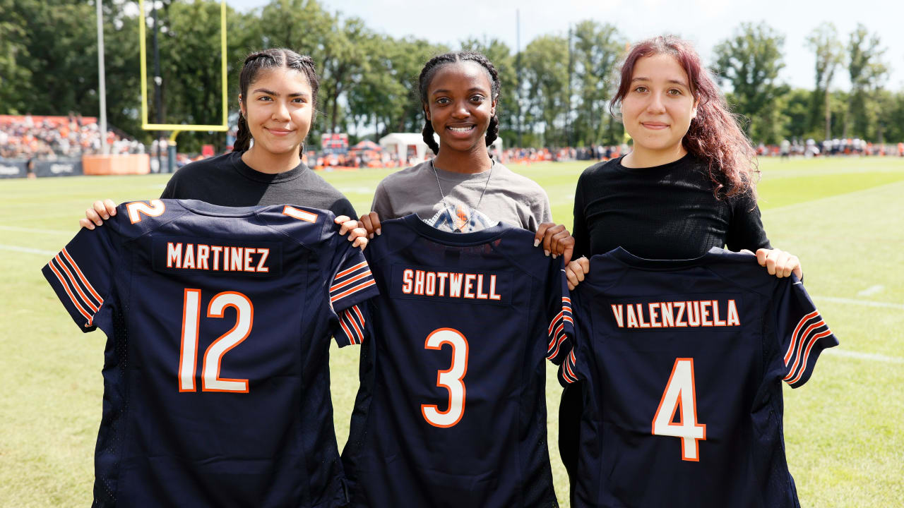 Bears welcome three girls flag football athletes to training camp
