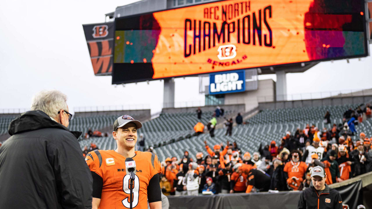 Cincinnati Bengals celebrate their first AFC North title since 2015
