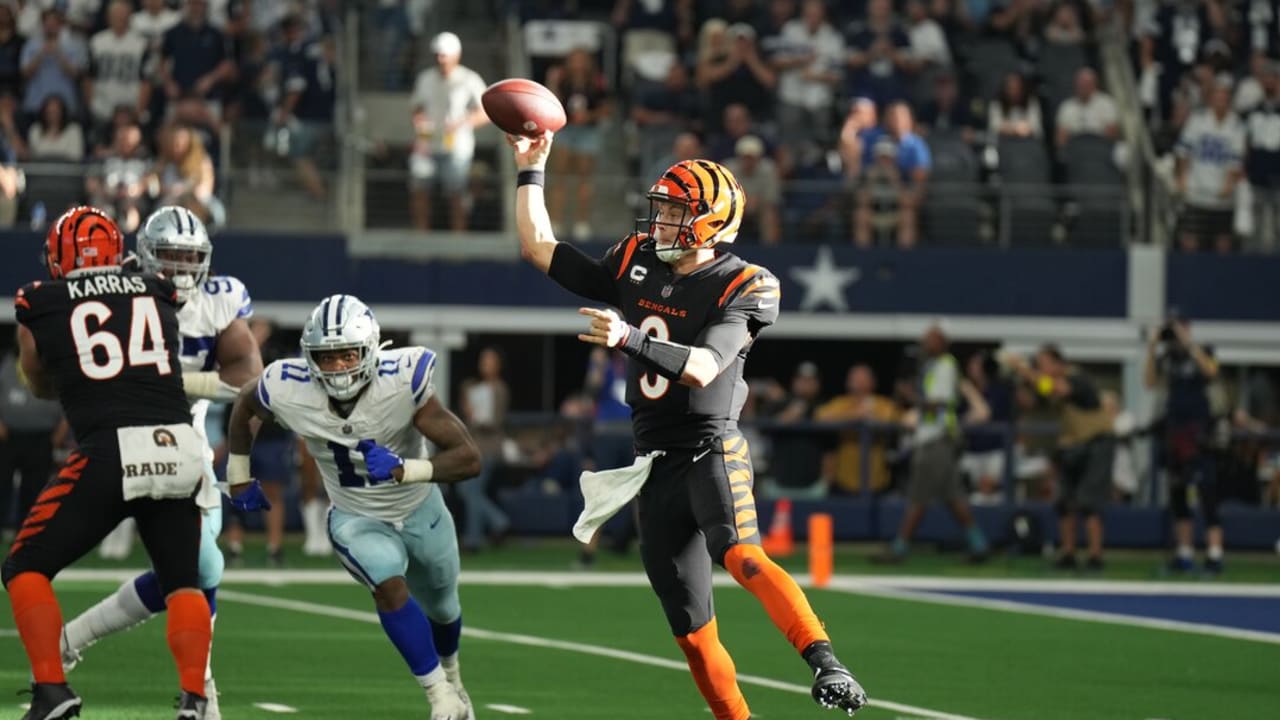 Joe Burrow slings 5-yard TD pass to Tee Higgins while on the move