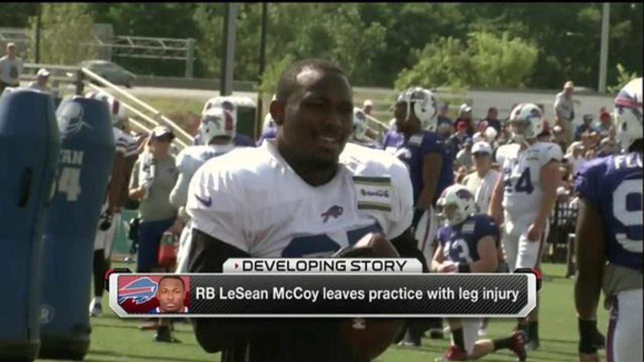 Buffalo Bills running back LeSean McCoy leaves practice with leg injury