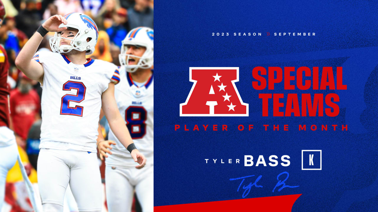 Bills kicker Tyler Bass named AFC Special Team Player of the Month