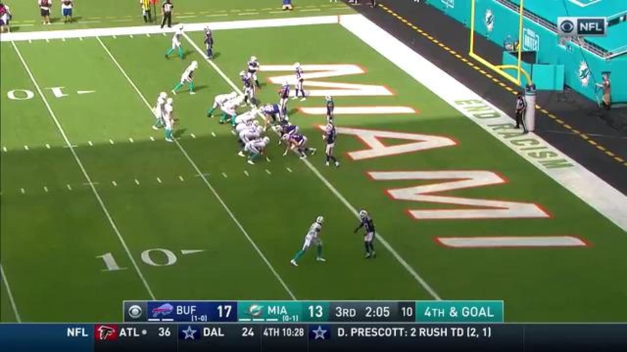 Bills thwart Fitzpatrick's fourth-down pass attempt to complete goal ...