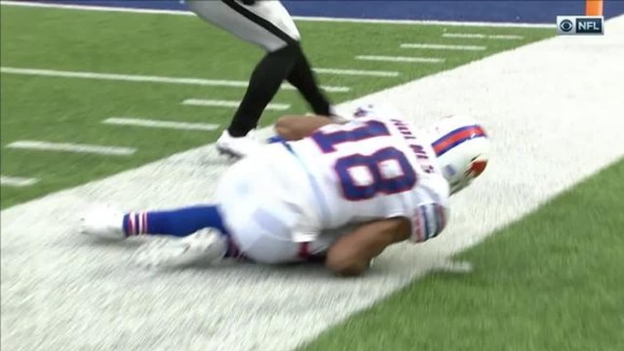 Buffalo Bills wide receiver Andre Holmes beats the coverage, drags his ...