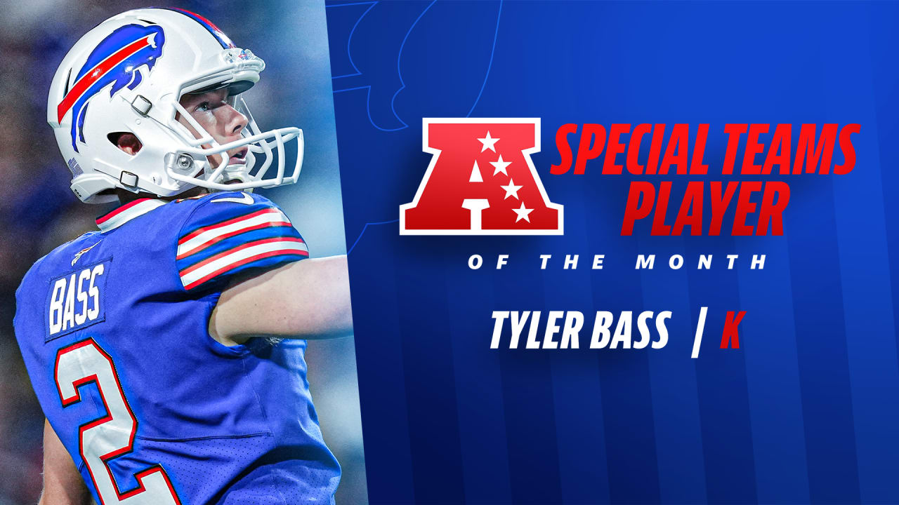 Bills kicker Tyler Bass wins AFC Special Teams Player of the Month