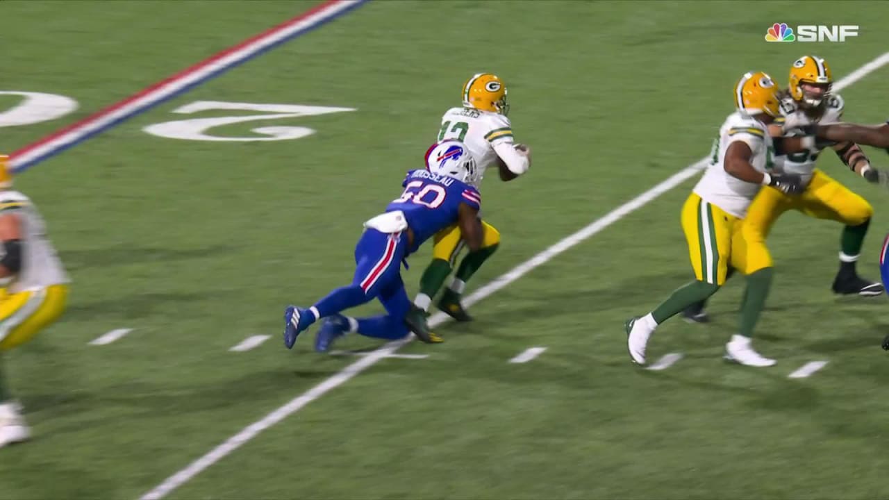 Greg Rousseau produces a sack with pressure from Ed Oliver | Bills vs ...