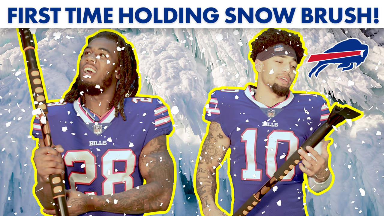 Bills Rookies Hold A Snow Brush For The First Time!