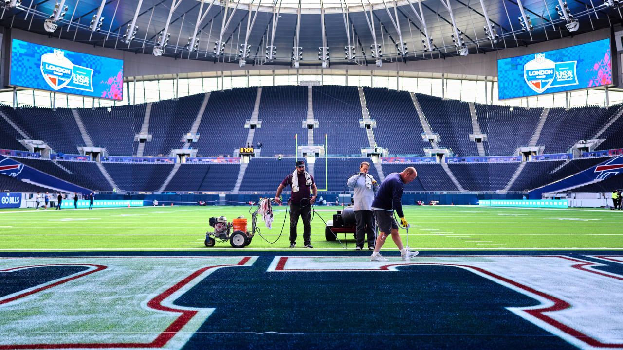 Photos | A look inside the Bills' setup at Tottenham Hotspur Stadium in ...