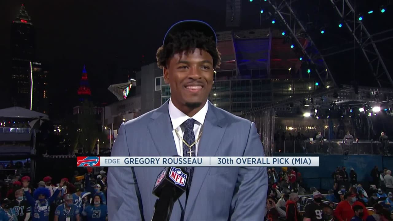 Gregory Rousseau is hyped after being drafted by the Bills