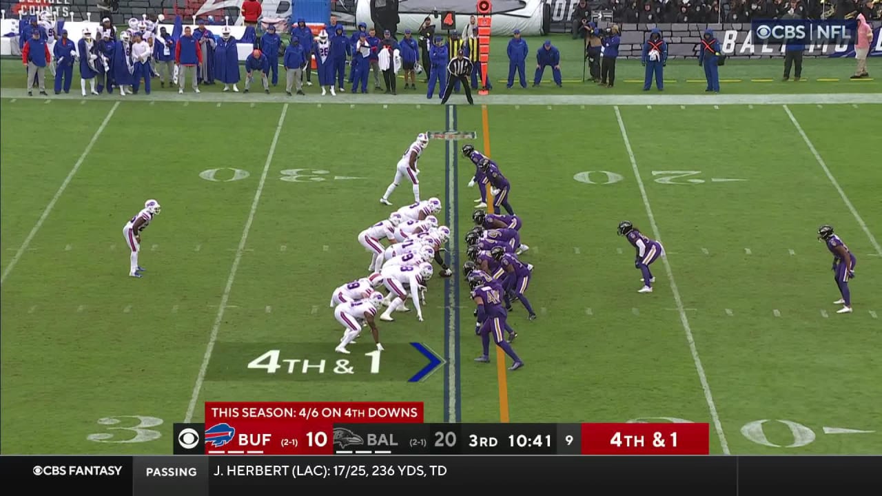 Josh Allen picks up first down on clever pump-fake | Bills vs. Ravens ...
