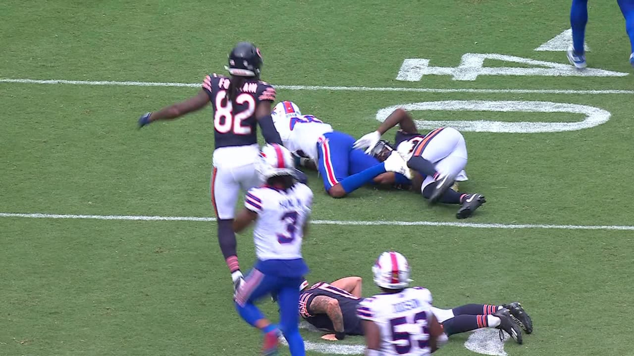 Ja'Marcus Ingram jumps pass from Tyson Bagent for INT | Bills at Bears ...