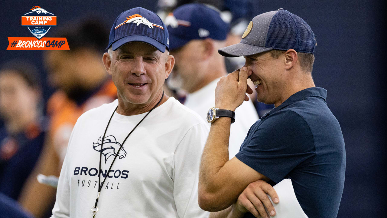 Photos: Drew Brees stops by Broncos practice as the team returns to the ...