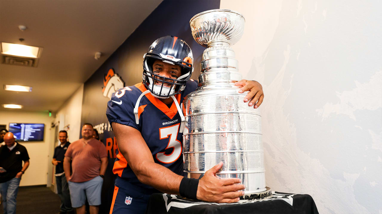 Broncos players meet the Stanley Cup