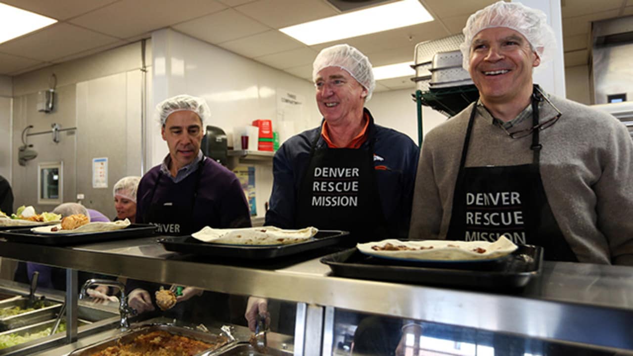 Joe Ellis joins local presidents to serve lunch at Denver Rescue Mission