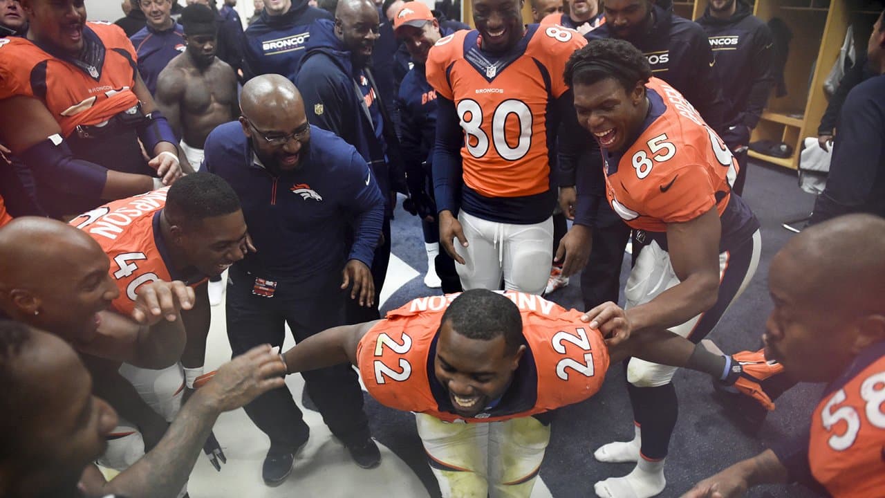 Postgame elation, locker-room celebration