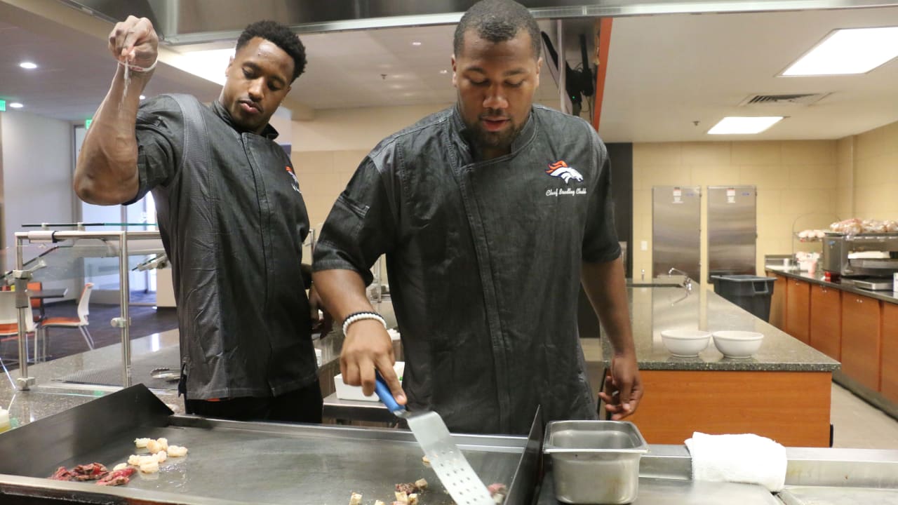 Chubb, Sutton throw down in a stir fry cooking battle ahead of 'Taste ...
