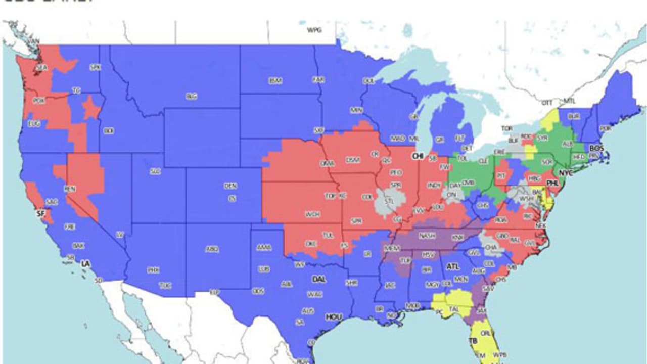 Broncos at Texans Broadcast Map