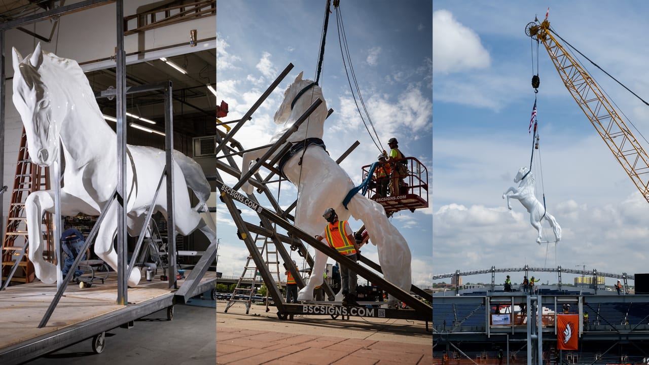 Photos: Inside the restoration and reinstallation of Bucky the Bronco ...
