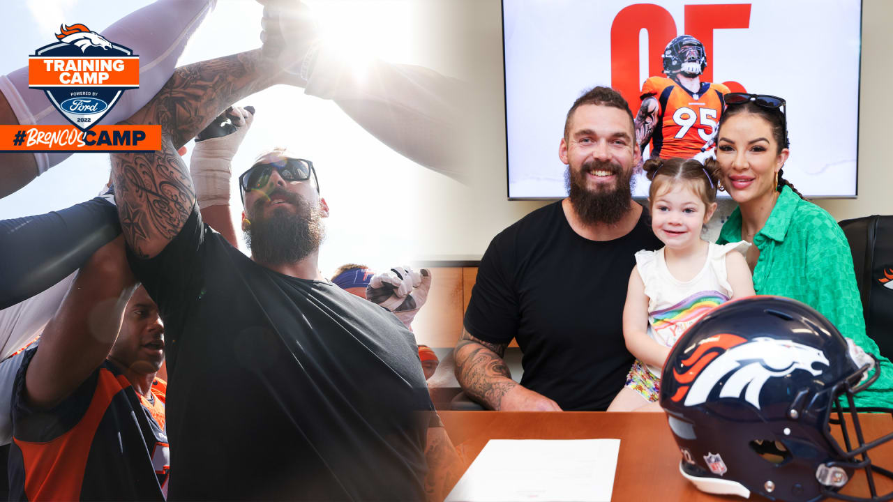 Photos: Derek Wolfe visits Broncos' training camp practice after ...
