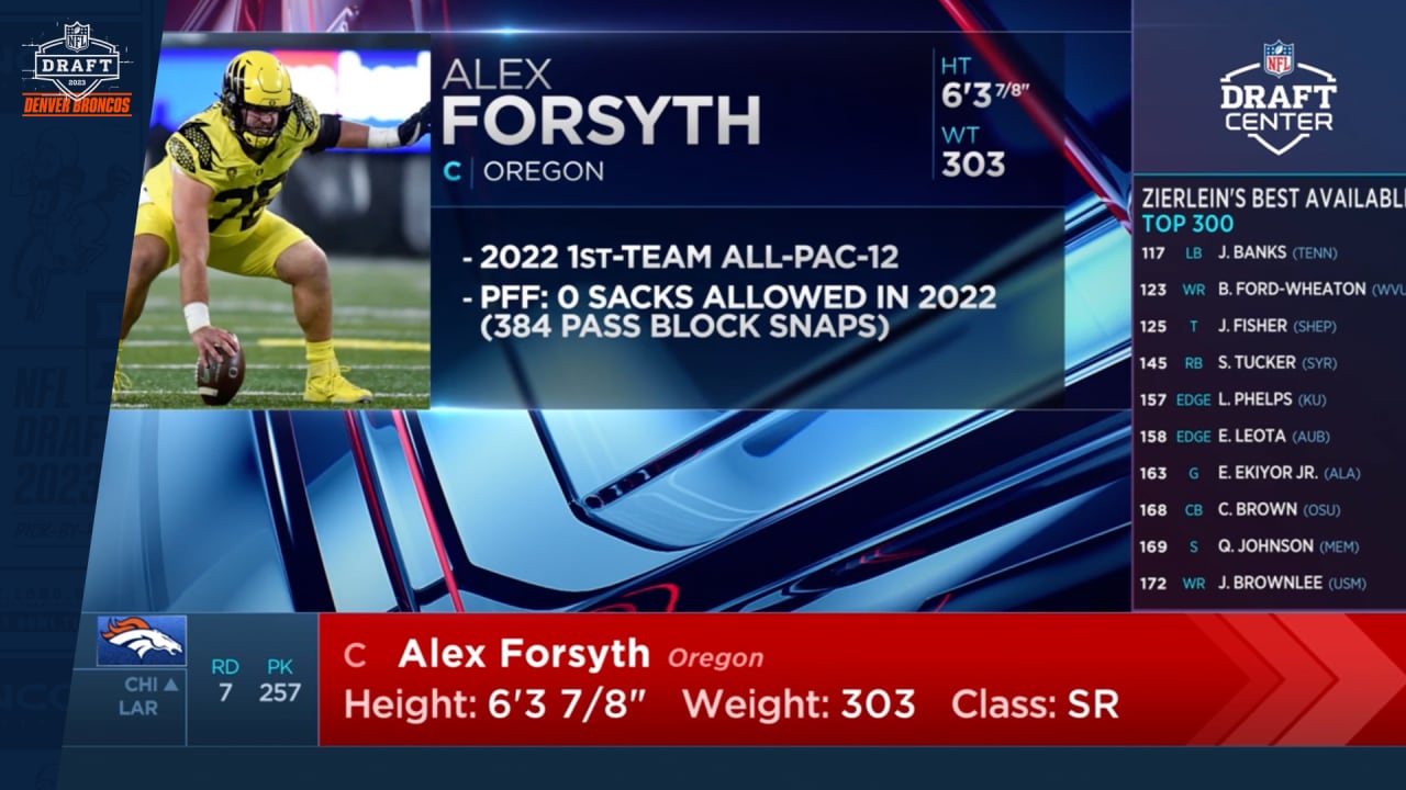 WATCH: Broncos select C Alex Forsyth with 257th-overall pick in 2023 ...