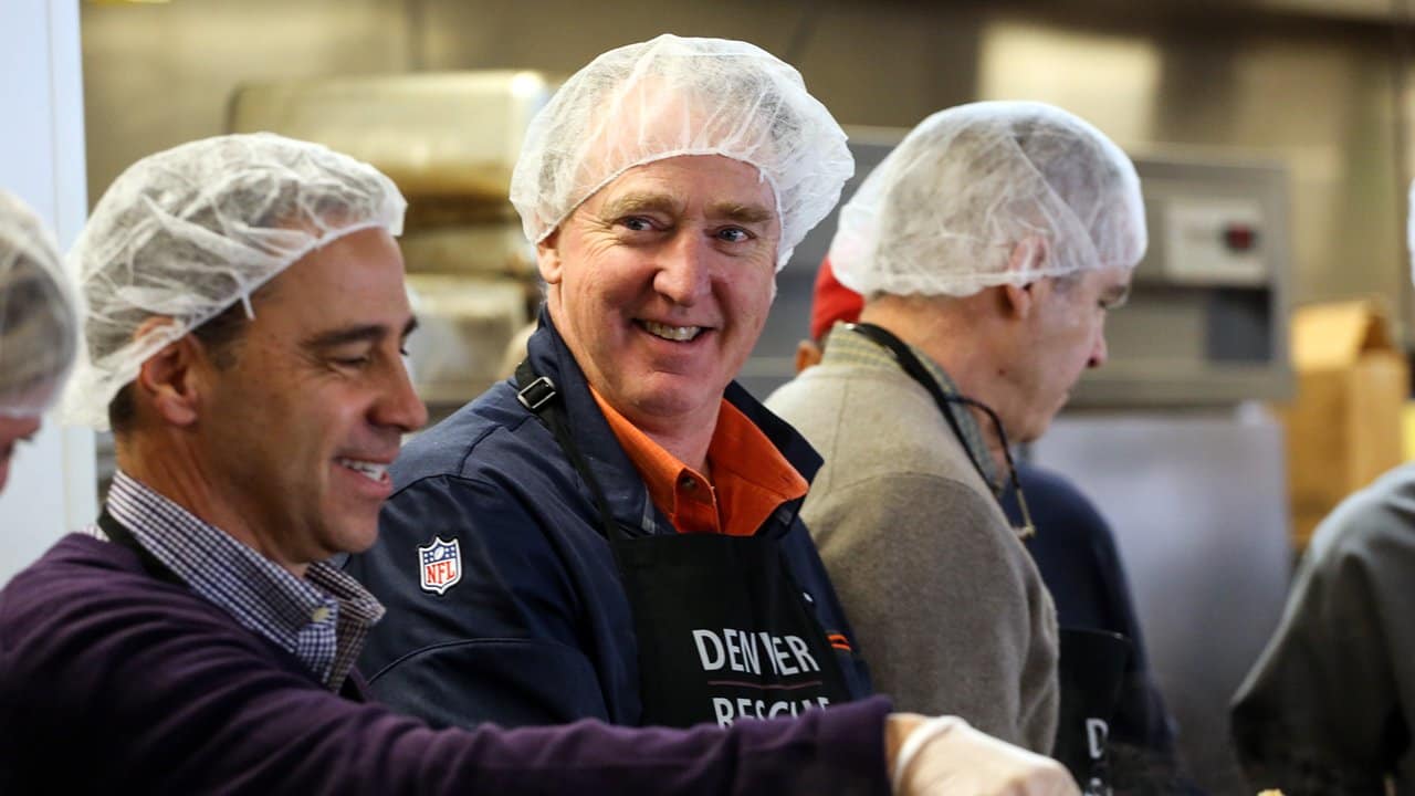 Joe Ellis helps serve lunch at Denver Rescue Mission