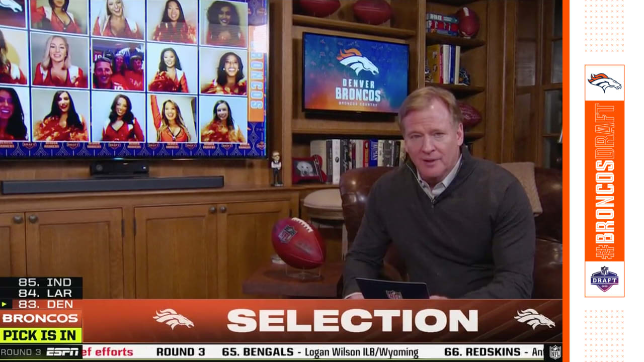 Roger Goodell announces Broncos' third-selection of C Lloyd Cushenberry III