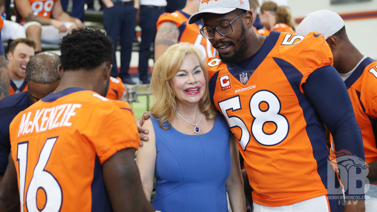 At the 2018 team photo with the Broncos