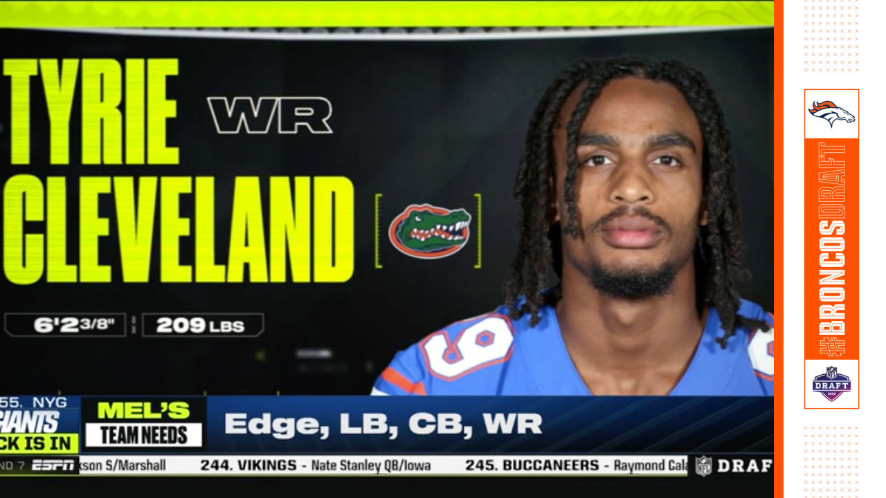 Broncos draft Tyrie Cleveland in Round 7 of the 2020 NFL Draft