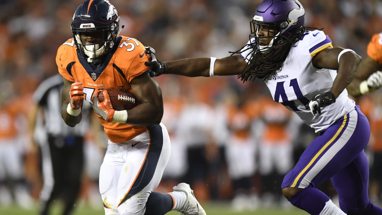 Royce Freeman powers his way into the end zone for first pro touchdown