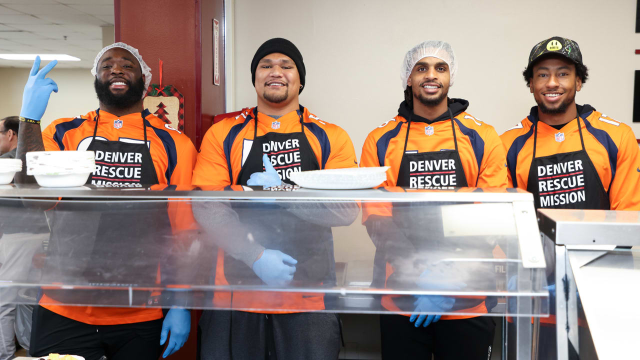 Photos: Broncos help serve dinner at Denver Rescue Mission