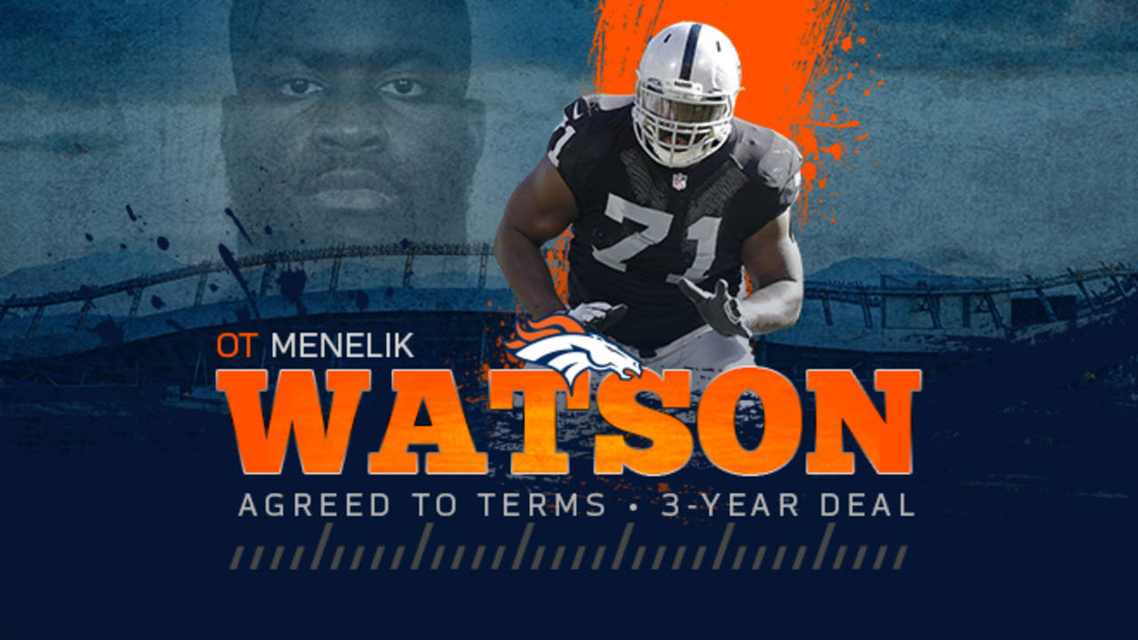 Tackle Menelik Watson agrees to terms with Broncos on three-year contract