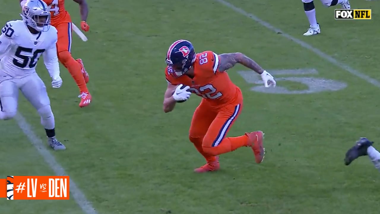 Eric Saubert's nifty juke move helps Broncos move the chains | Broncos ...