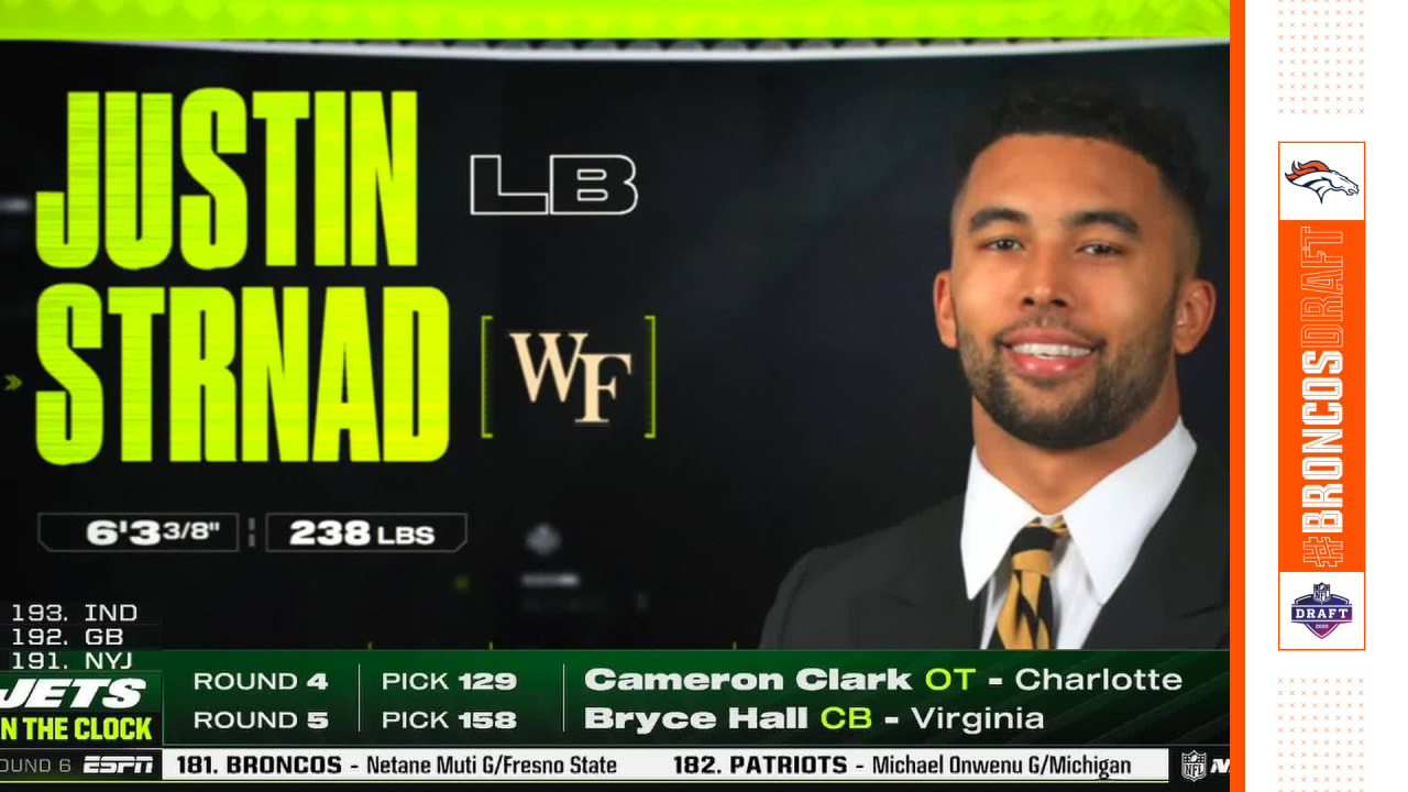 Broncos draft LB Justin Strnad in Round 5 of the 2020 NFL Draft