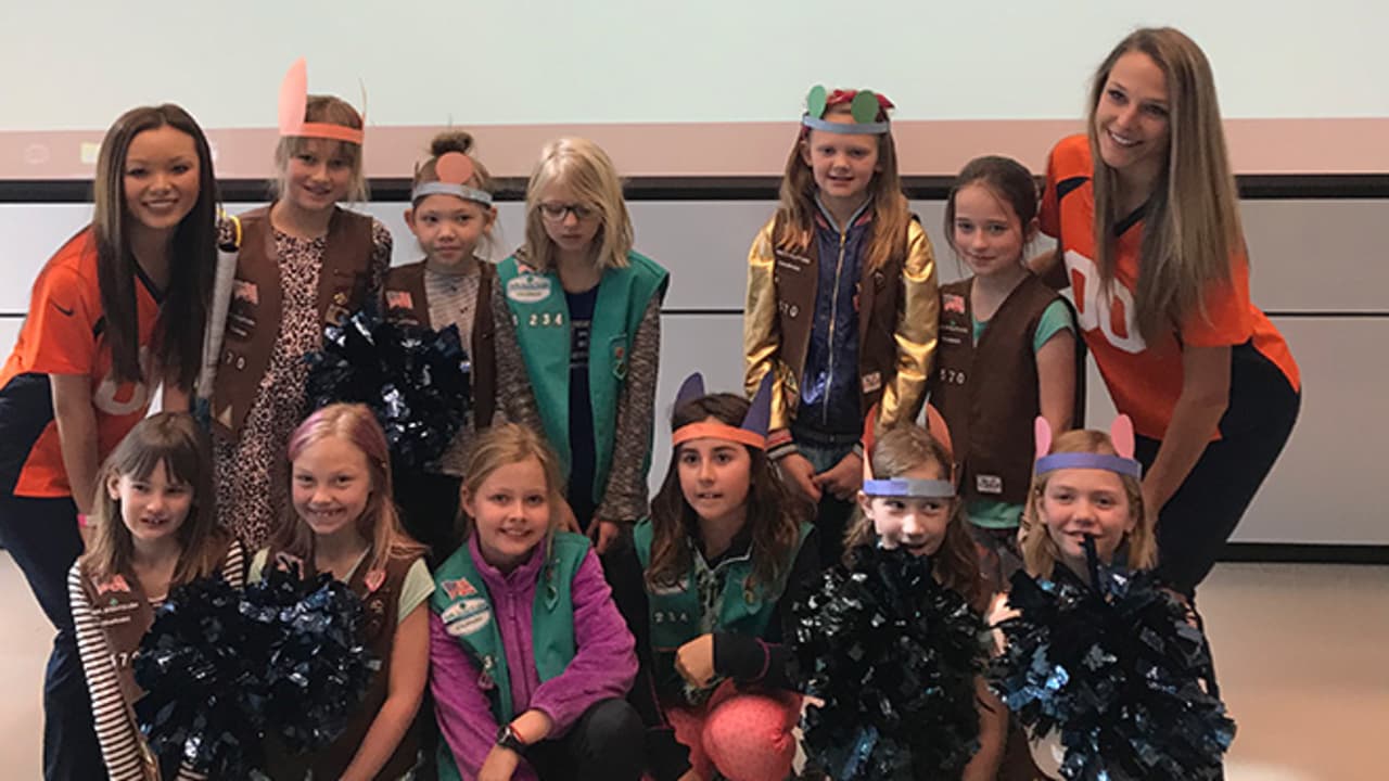 Denver Broncos Cheerleaders present at Denver 'Girls & Science' event