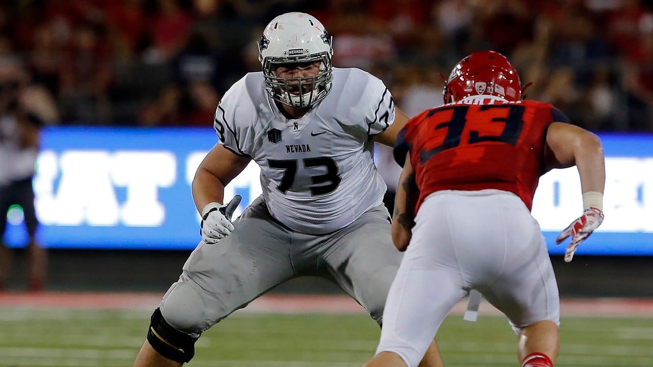 Austin Corbett takes a call from the Browns