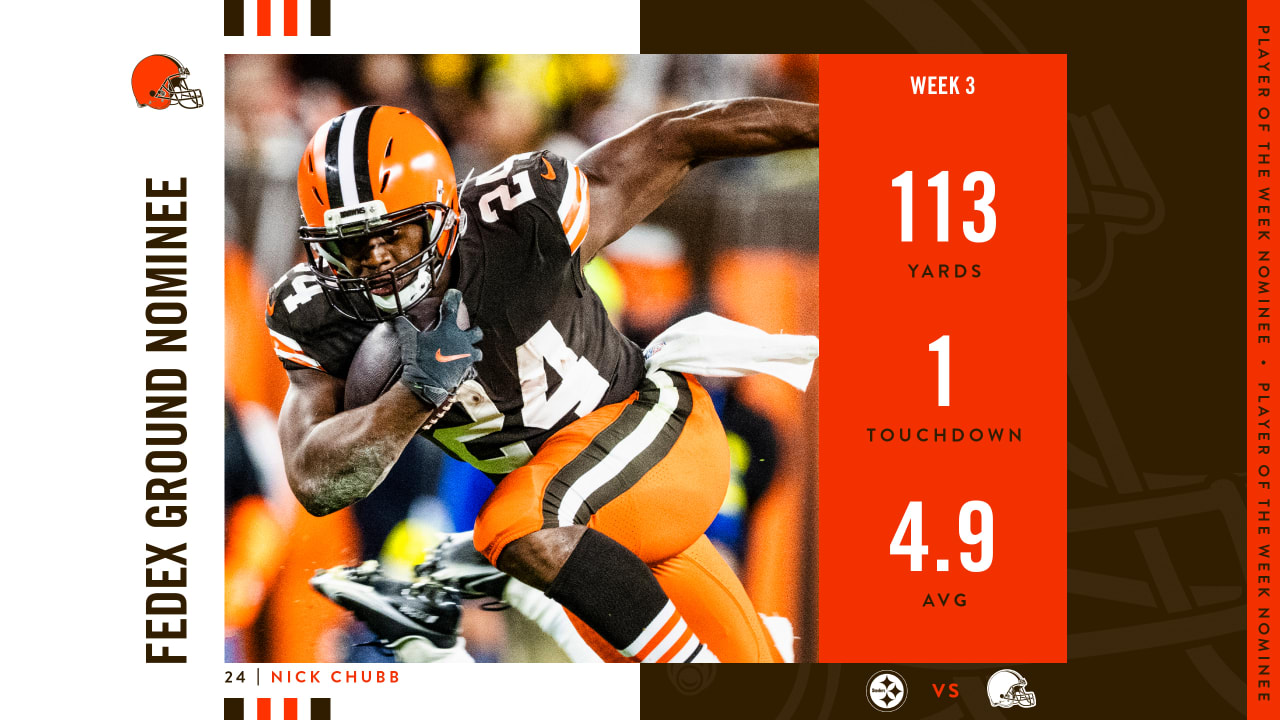 Nick Chubb up for Ground Player of the Week honors for third straight week