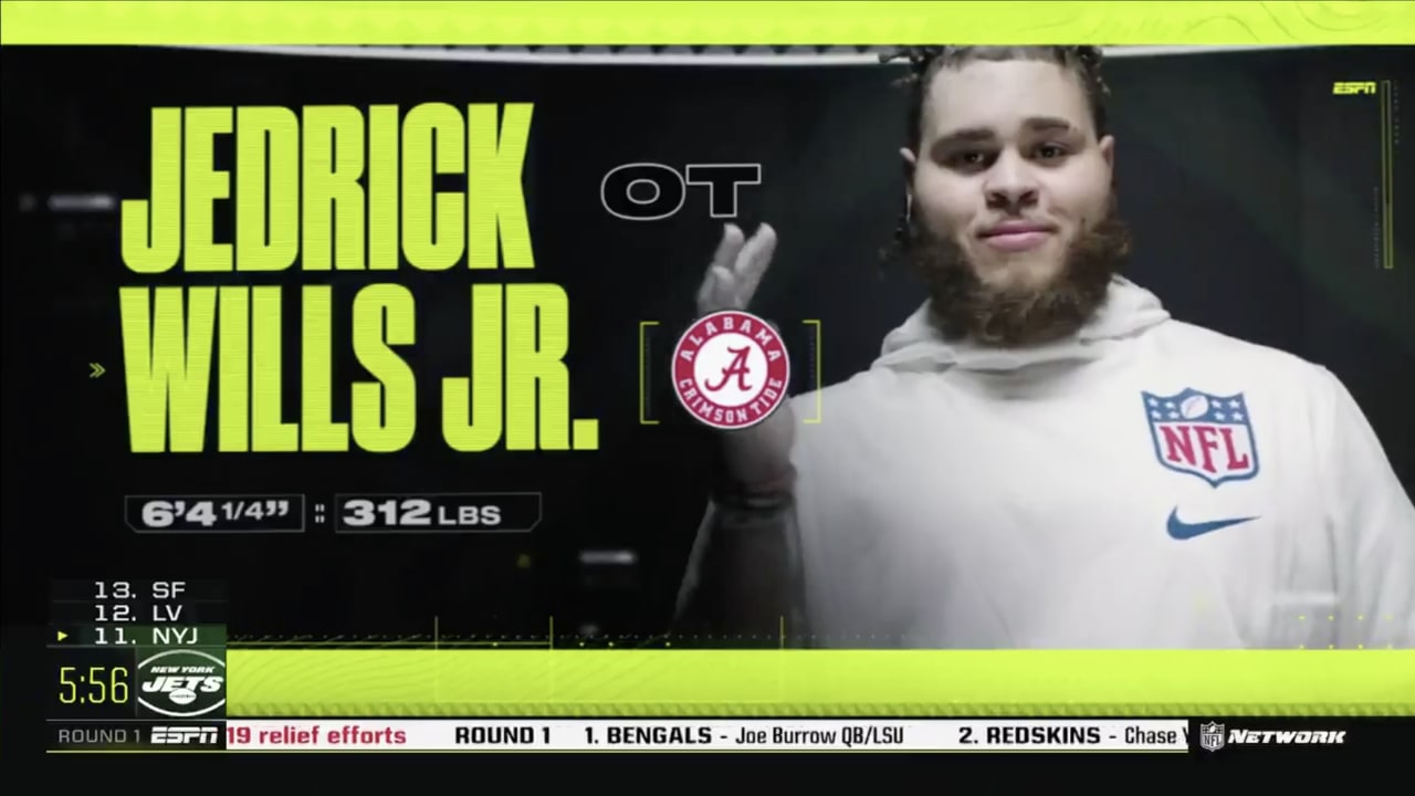 Browns select tackle Jedrick Wills with No. 10 pick in 2020 draft
