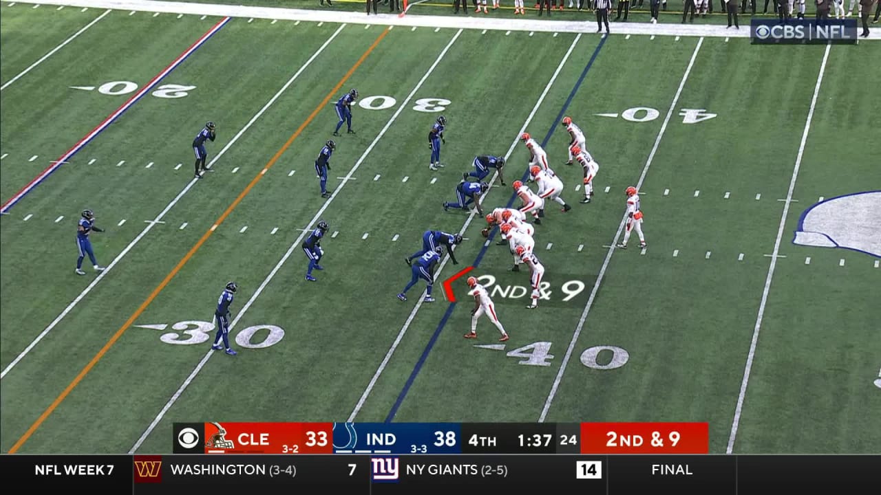 Walker's 16-yard strike hits Peoples-Jones at Colts' 20-yard line in ...