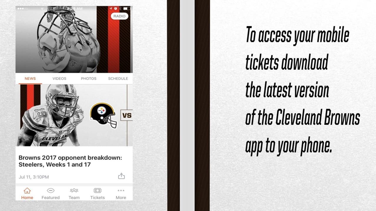 Cleveland Browns Mobile Ticketing Instructions